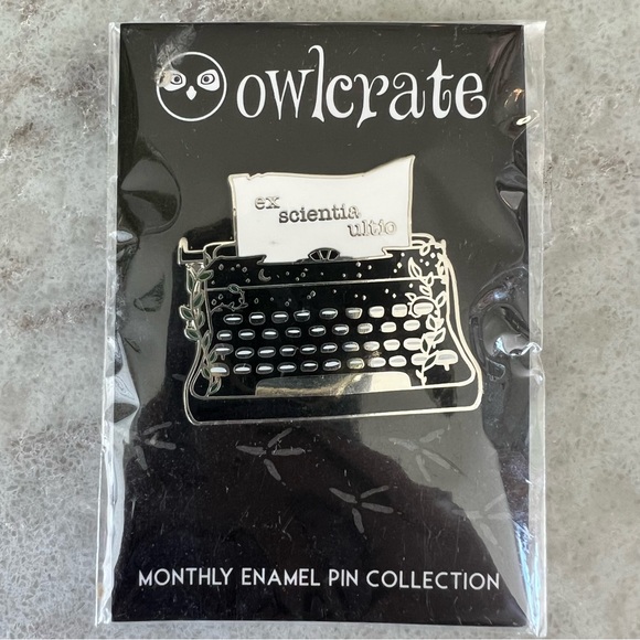 Owlcrate | Jewelry | Dark Academia Owlcrate Pin Typewriter Ex Scientia Ultio August 22 Nwt ...